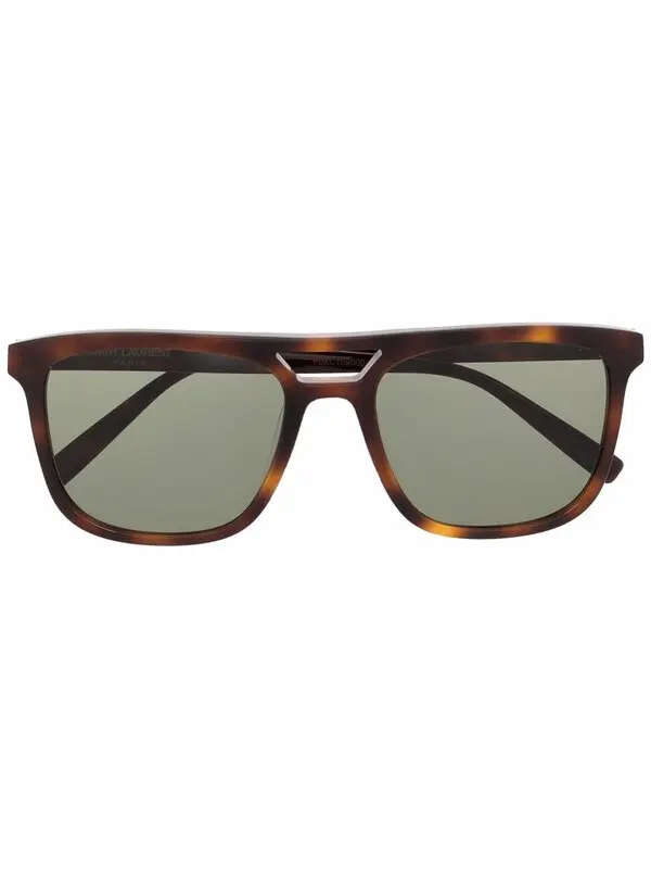 Saint Laurent Tortoiseshell Square Frame Sunglasses - Brown