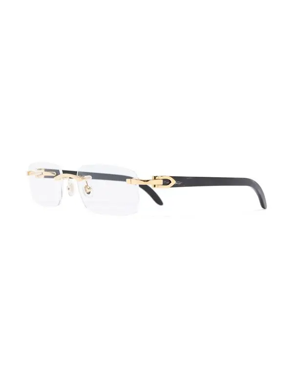 Cartier Rectangle-frame Glasses - Black