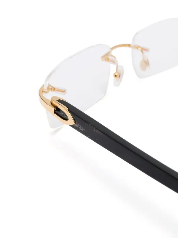 Cartier Rectangle-frame Glasses - Black