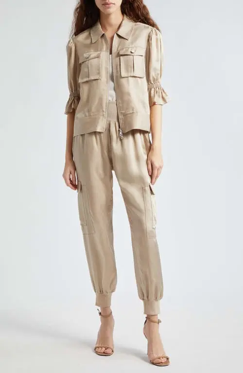 Cinq À Sept Giles Cropped Cargo Joggers - Khaki