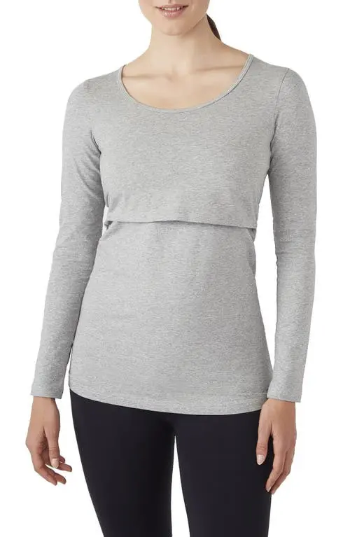 MODERN ETERNITY Maternity/nursing Tee - Steel Grey Melange
