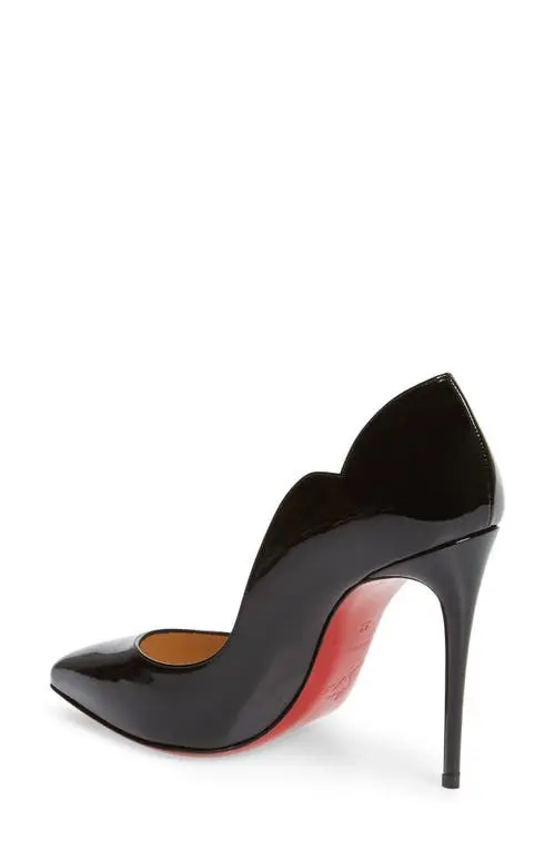 CHRISTIAN LOUBOUTIN Hot Chick Scallop Pointed Toe Pumps - Bk01 Black/lin Black