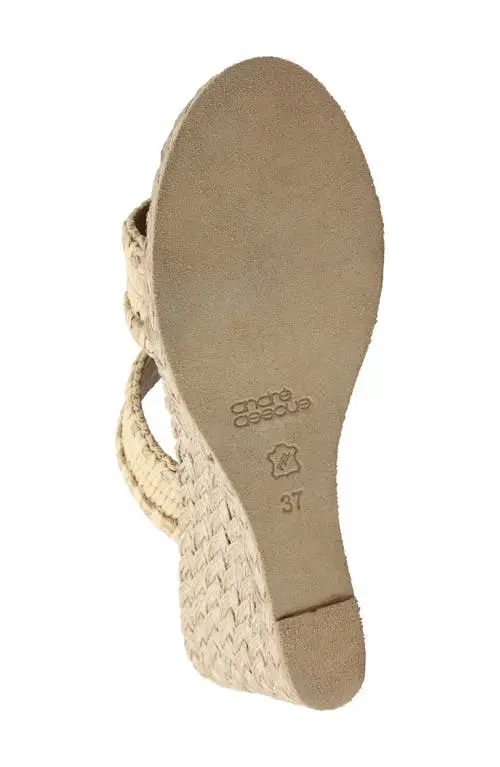 Andre Assous Nolita Raffia Wedge Slide Sandals - Sand
