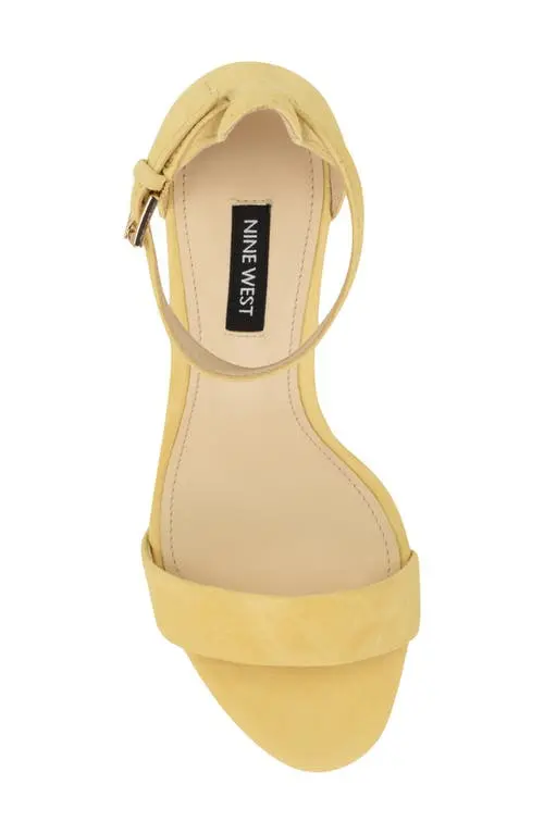 Nine West Pruce Ankle Strap Sandal - Light Yellow Suede