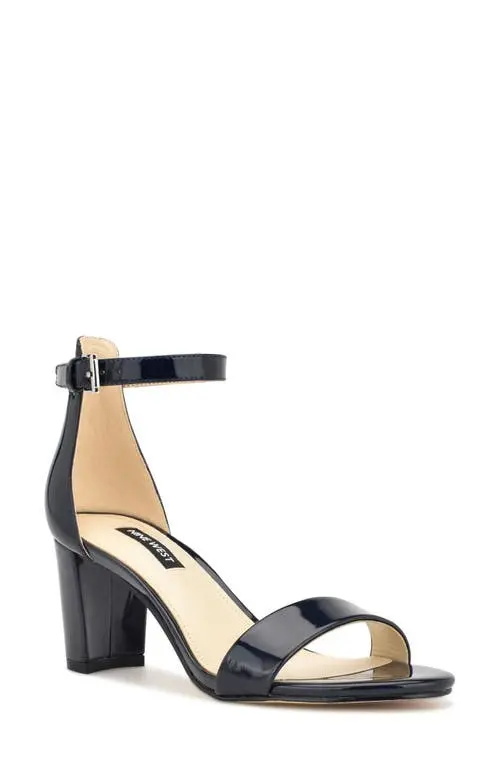 Nine West Pruce Ankle Strap Sandal - Navy Patent