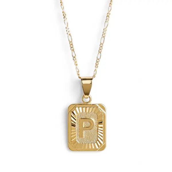 BRACHA Initial Pendant Necklace - Gold-p