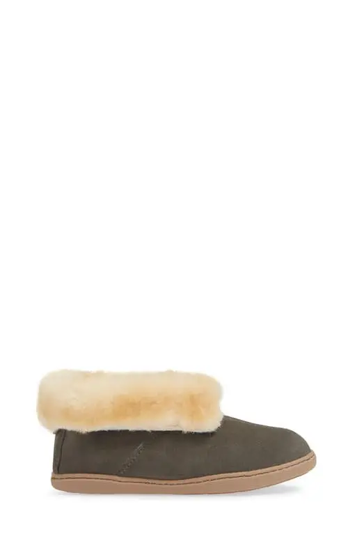 Minnetonka Sheepskin Slipper Bootie - Grey Suede
