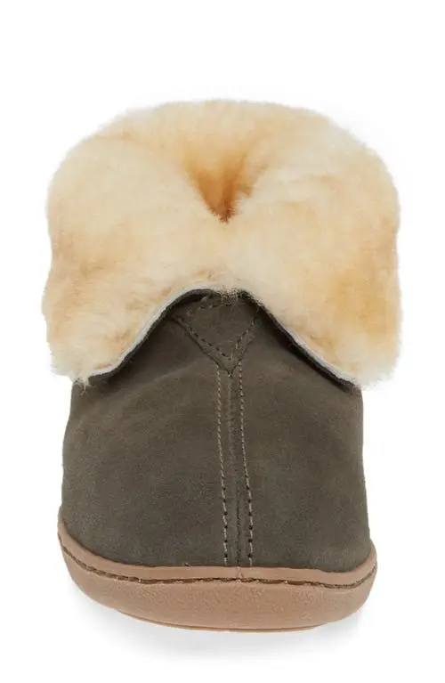 Minnetonka Sheepskin Slipper Bootie - Grey Suede