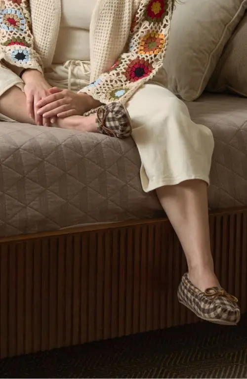 Minnetonka Cally Slipper - Brown Gingham Plaid