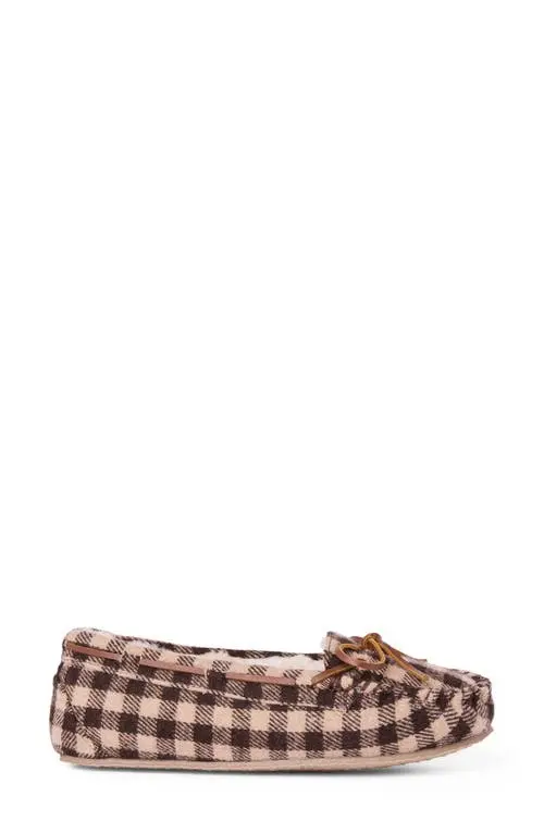 Minnetonka Cally Slipper - Brown Gingham Plaid