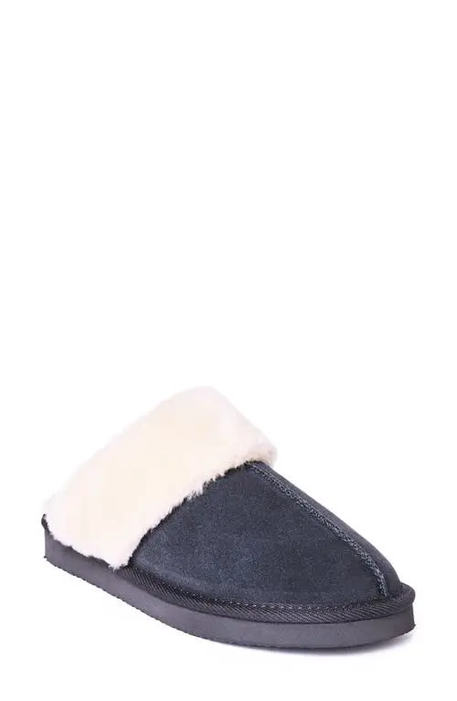 Minnetonka Chesney Mule Slipper - Charcoal Suede