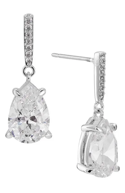 Nadri Colette Drop Earrings - Rhodium