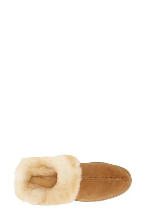 Minnetonka Sheepskin Mule Slipper - Tan Suede