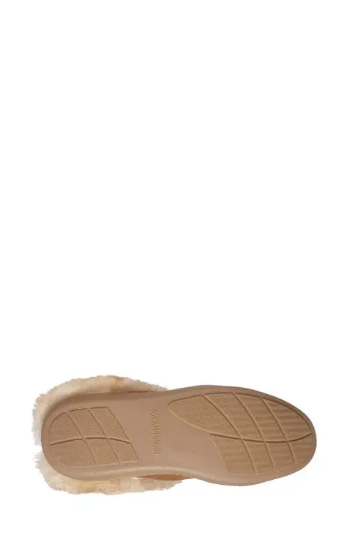 Minnetonka Sheepskin Mule Slipper - Tan Suede