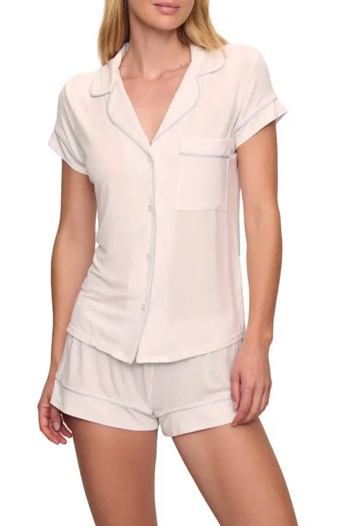 Eberjey Gisele Short Pajama Set - White/ice Blue