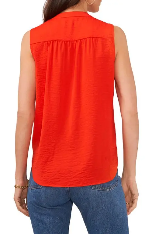 Vince Camuto Rumpled Satin V-neck Blouse