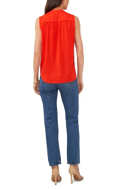 Vince Camuto Rumpled Satin V-neck Blouse