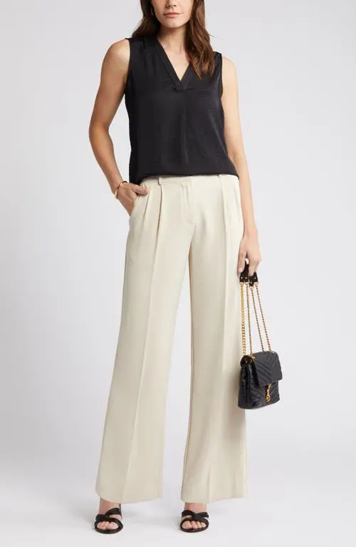 Vince Camuto Rumpled Satin V-neck Blouse