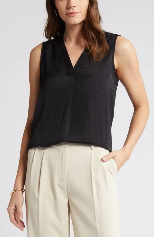 Vince Camuto Rumpled Satin V-neck Blouse
