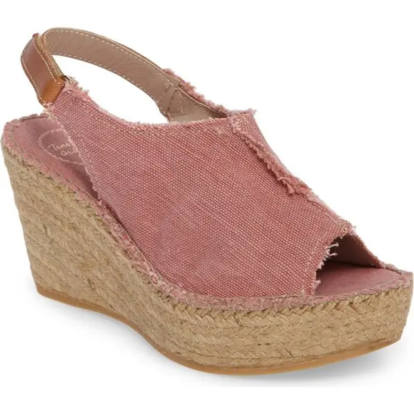 TONI PONS Lugano Espadrille Wedge Sandal - Light Pink Fabric