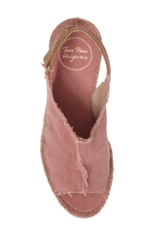 TONI PONS Lugano Espadrille Wedge Sandal - Light Pink Fabric