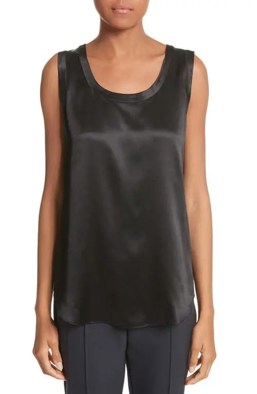 Lafayette 148 New York Perla Reversible Silk Tank - Black