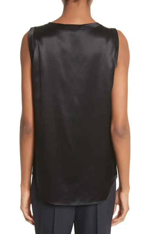 Lafayette 148 New York Perla Reversible Silk Tank - Black