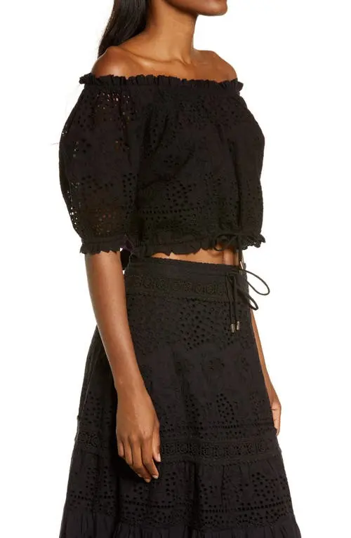Melissa Odabash Francesca Eyelet Off The Shoulder Cover-up Top