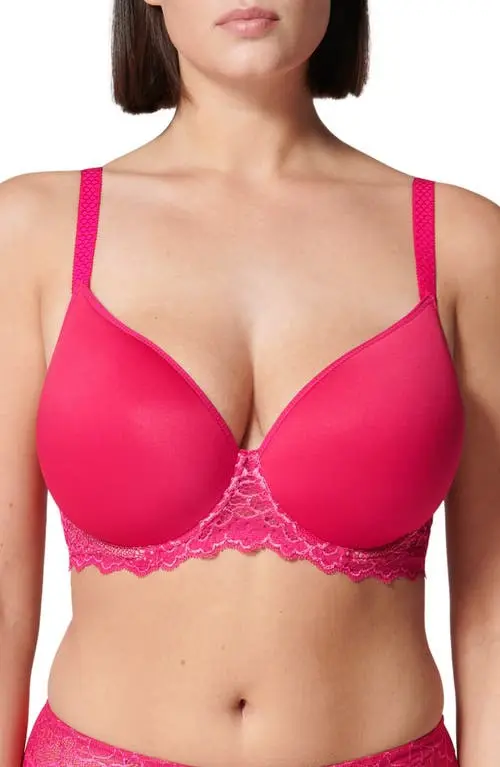 Simone Perele Caresse Underwire Plunge Bra - Teaberry Pink