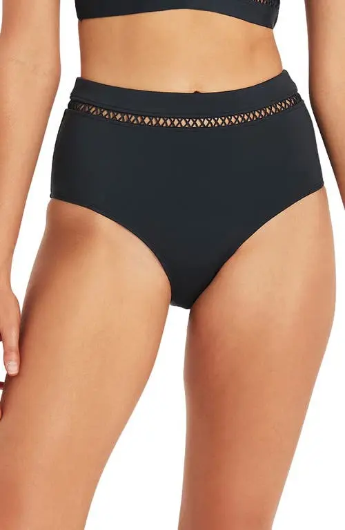 SEA LEVEL High Waist Bikini Bottom - Charcoal