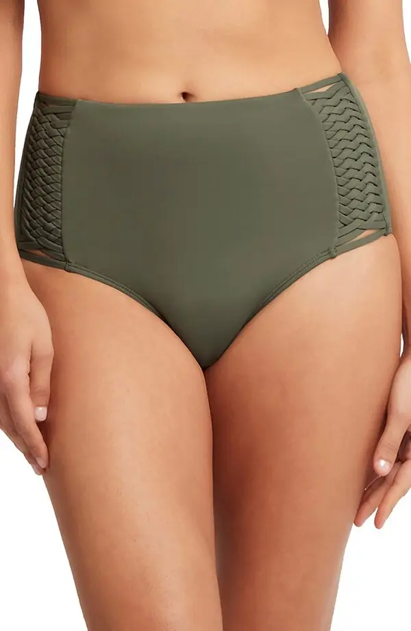 SEA LEVEL High Waist Bikini Bottom - Khaki
