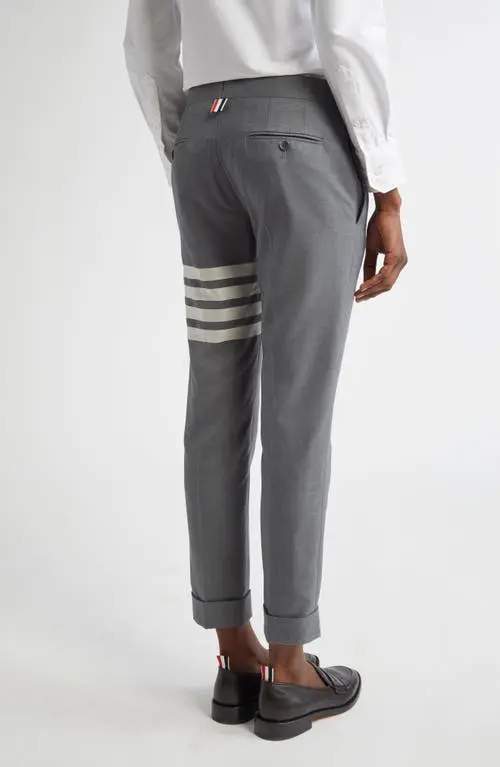 Thom Browne 4-bar Cropped Skinny Trousers - Med Grey