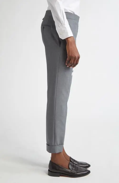 Thom Browne 4-bar Cropped Skinny Trousers - Med Grey