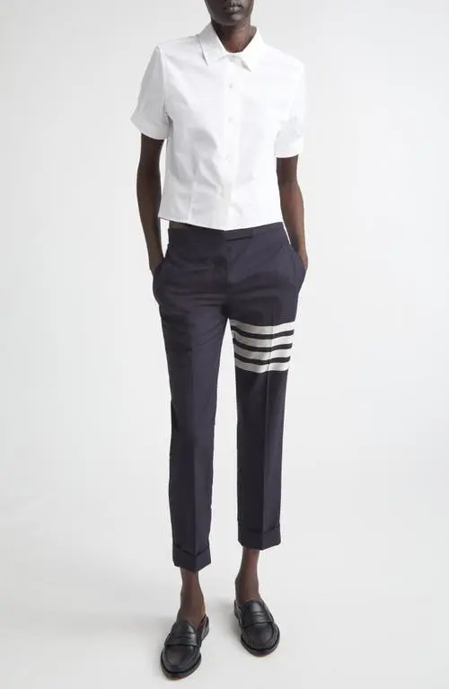 Thom Browne 4-bar Cropped Skinny Trousers - Navy