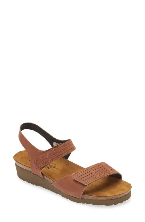 Naot Vivian Wedge Sandal - Latte Brown Leather
