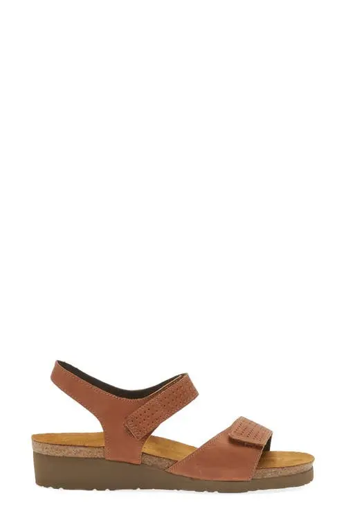 Naot Vivian Wedge Sandal - Latte Brown Leather