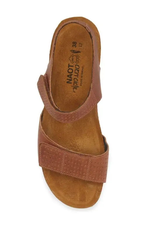 Naot Vivian Wedge Sandal - Latte Brown Leather