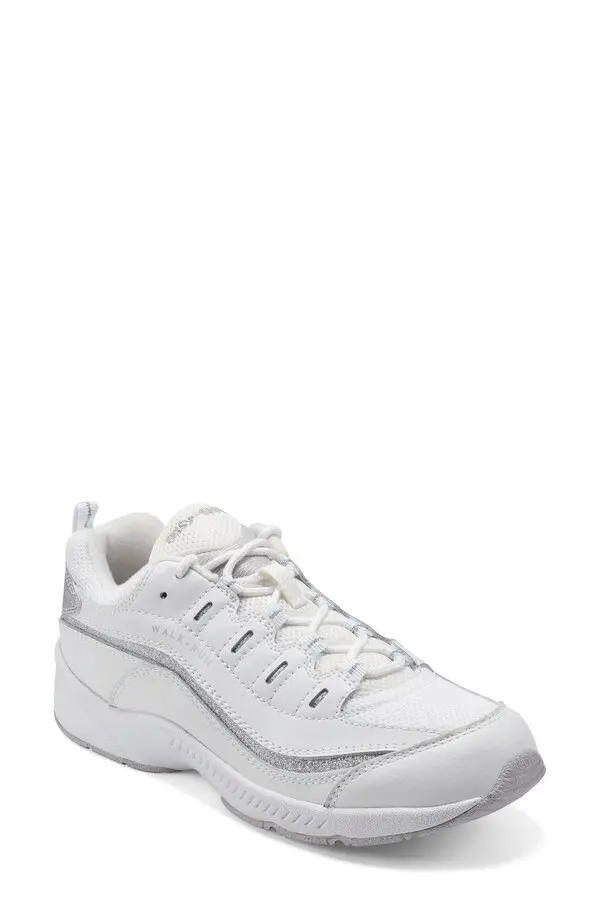 Easy Spirit Romy Lace-up Sneaker - White/ Light Silver