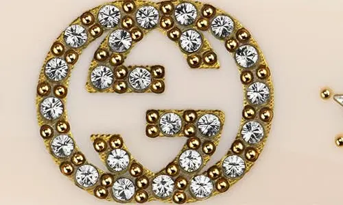 Gucci Cream Crystal Logo Hair Barrette Gucci Logo Crystal-Embellished Hair Clip - White | Editorialist main image 4