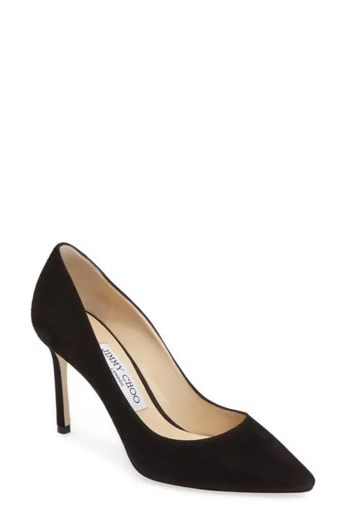 JIMMY CHOO Romy 85 Suede Pumps - Black