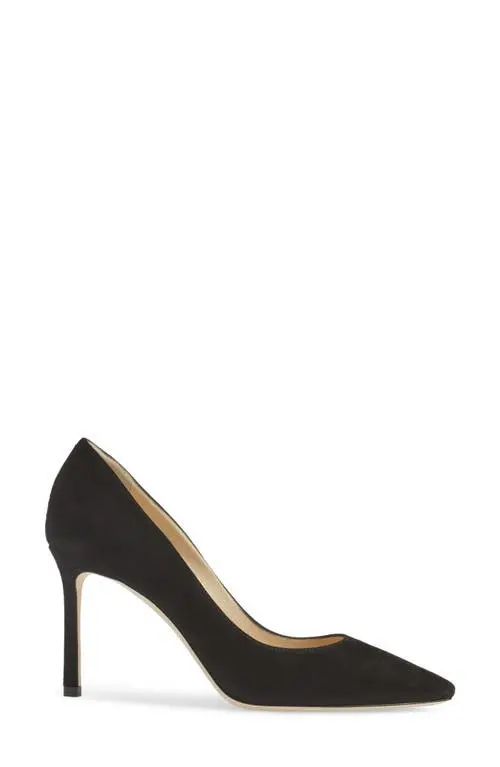 JIMMY CHOO Romy 85 Suede Pumps - Black