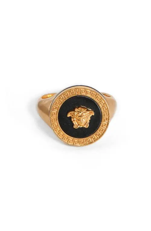 Versace Medusa Ring - Black-tribute Gold