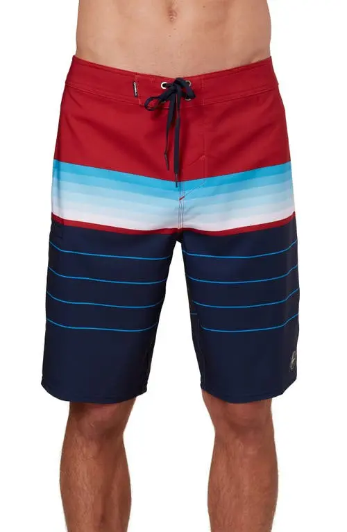 O'Neill Hyperfreak Heist Stripe Board Shorts - Red