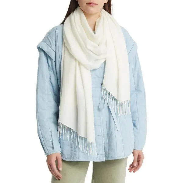 Nordstrom Tissue Weight Wool & Cashmere Scarf - Ivory Winter