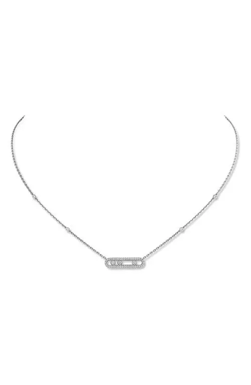Messika Baby Pavé Move Pendant Necklace - White Gold