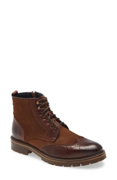 Johnston & Murphy Xc Flex Cody Wingtip Boot In Mahogany Full  display picture 3