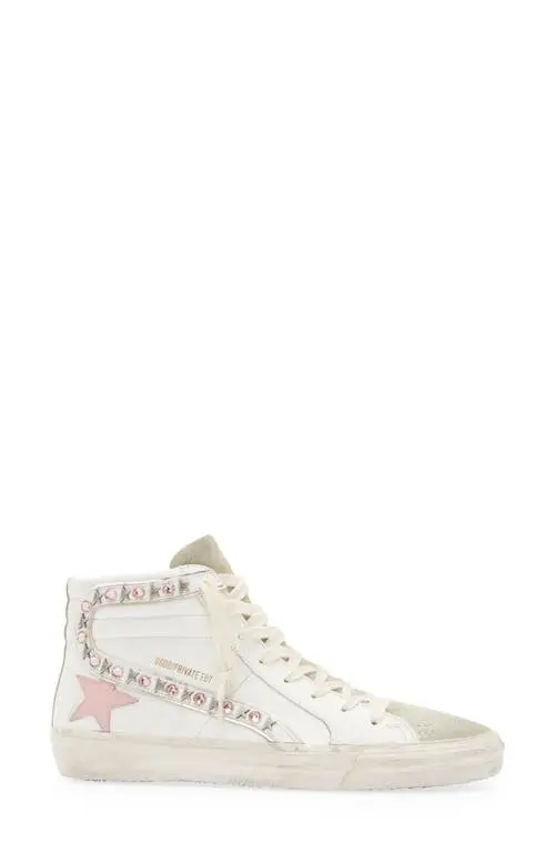 GOLDEN GOOSE Slide High-top Sneaker - White/ice/pink