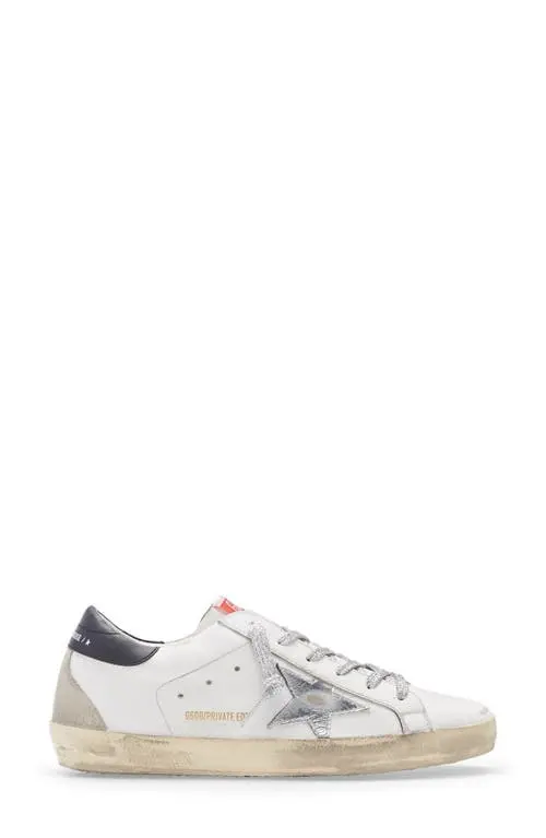 GOLDEN GOOSE Super-star Low-top Sneaker - White Leather/ Metallic Silver