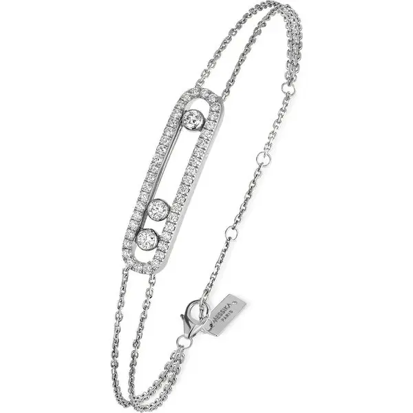 Messika Baby Pavé Move Diamond Bracelet - White Gold