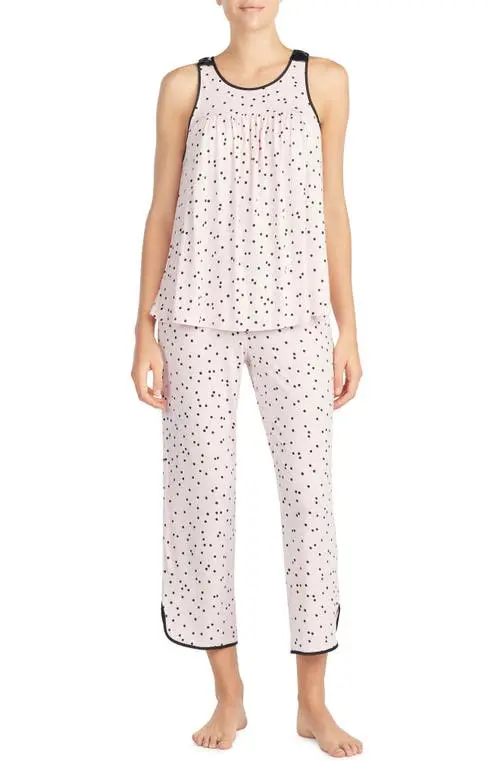 Kate Spade New York Crop Jersey Pajamas - Pink Dot